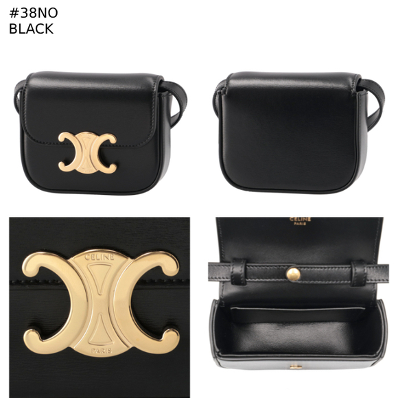 Celine | Bags | Celine Mini Triomphe Shoulder Bag Black | Poshmark